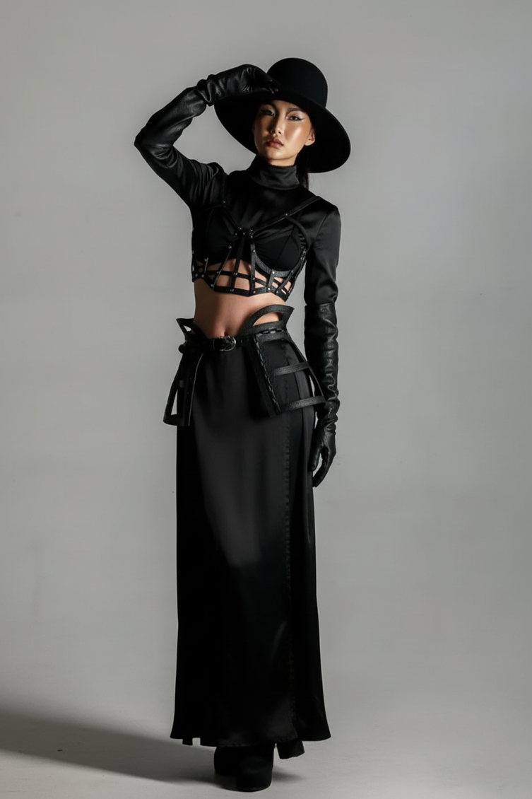 Jas Leather Cage Skirt - Black – Object & Dawn