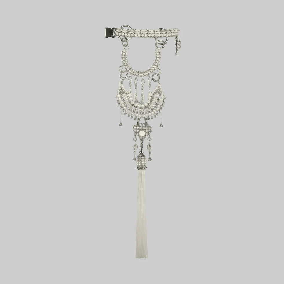 Rushi Headpiece – Polished Pearl Hair Sculpture | Object & Dawn Best Seller